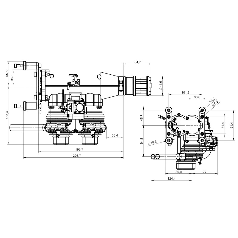 MOTOR GASOLINA ROTO 85FSI EN LINEA