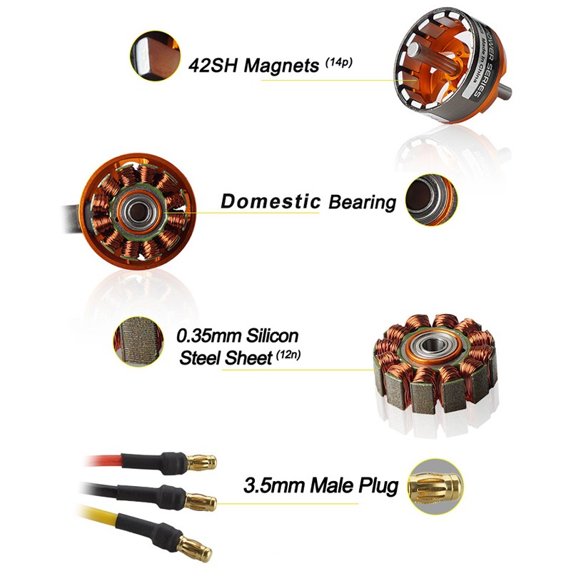 MOTOR BRUSHLESS FLASH HOBBY D2826-10 1400KV 50g