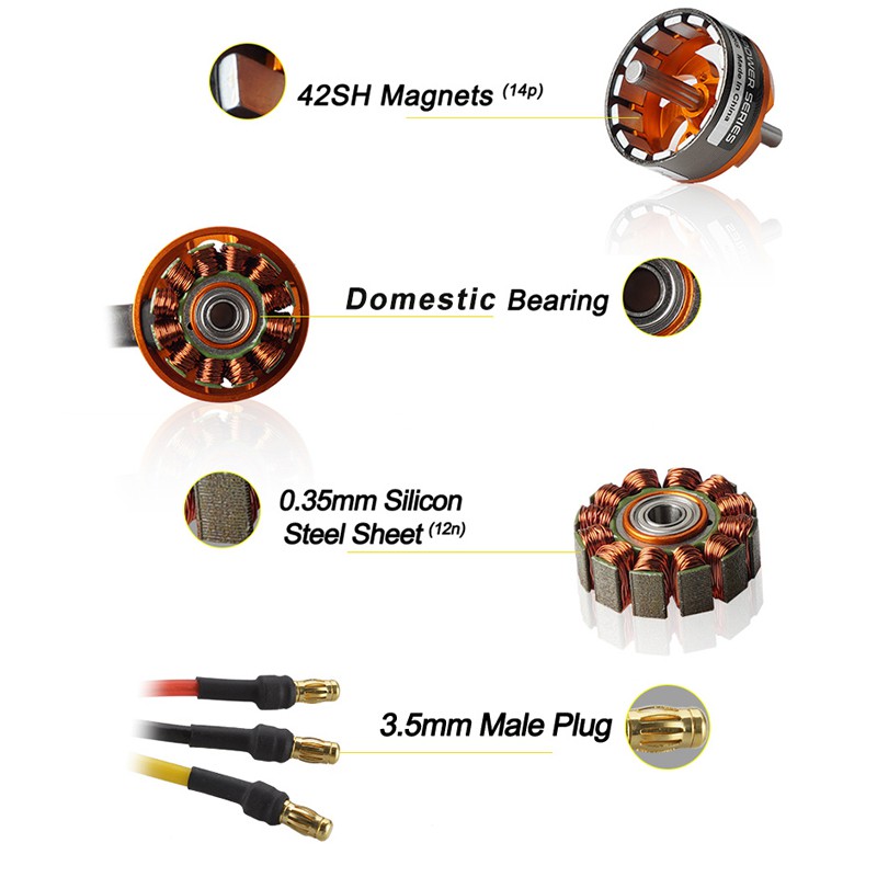 MOTOR BRUSHLESS FLASH HOBBY D3536-8 1000KV 102g