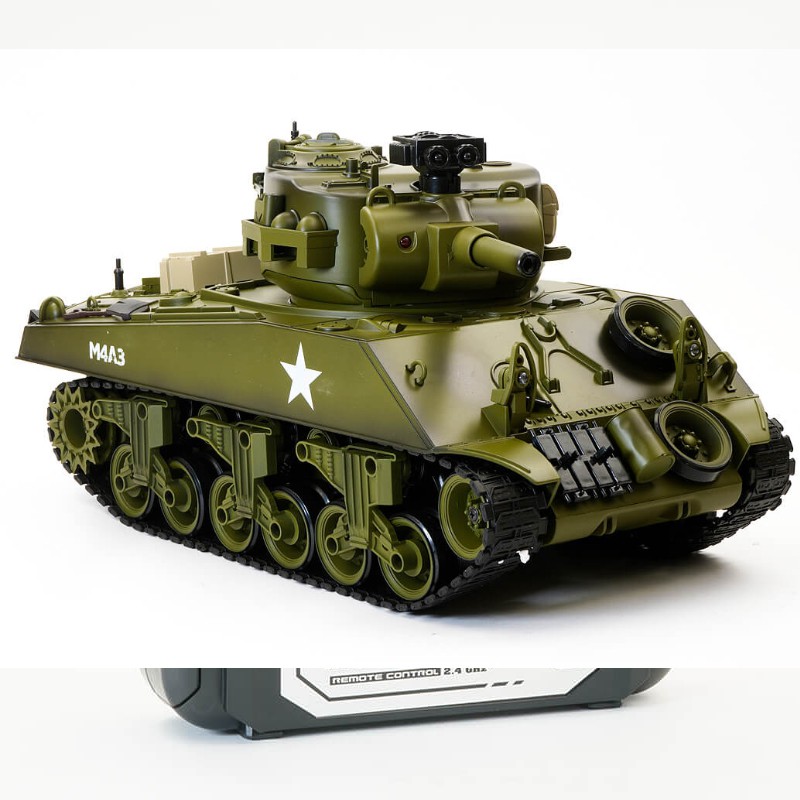 TANQUE RC 1/18 USA M4A3 SHERMAN VERDE